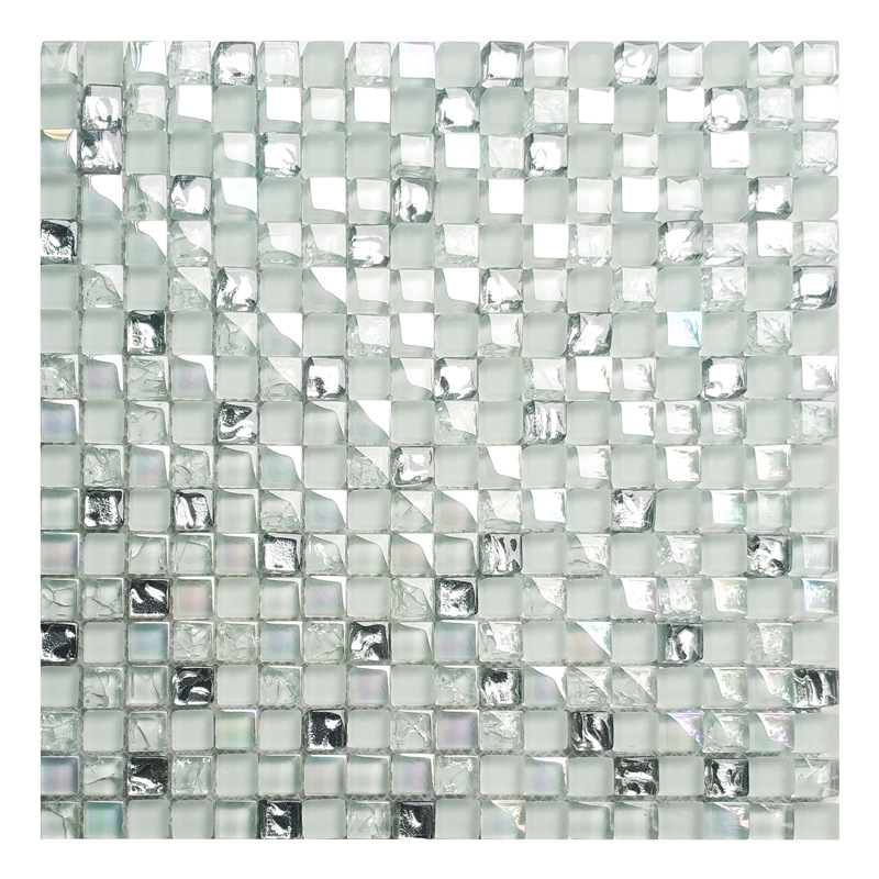 Custom glass mosaic tiles for elegant shower walls