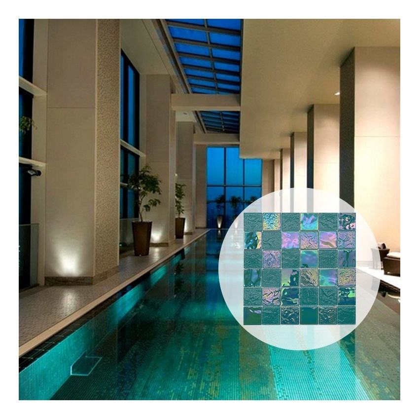 Custom glass pool tiles for a polished pool finish