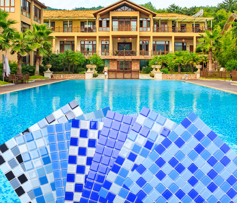 Custom glass pool tiles for an elegant and timeless appeal