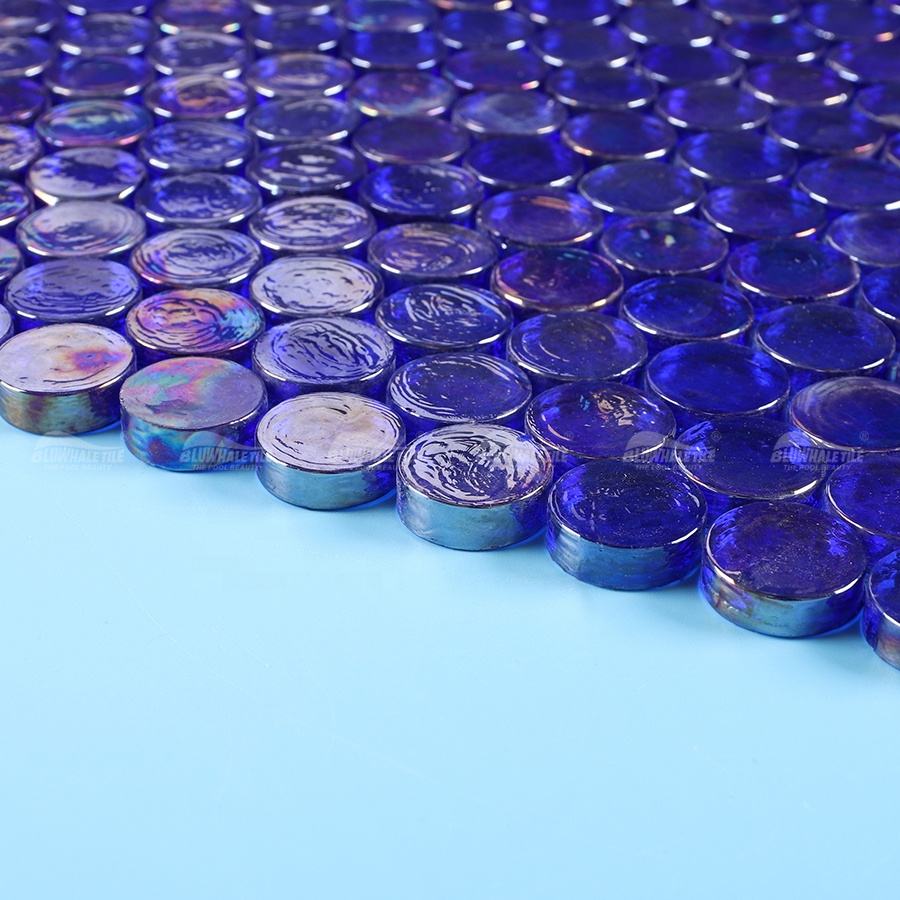 Versatile custom glass penny tiles for any room